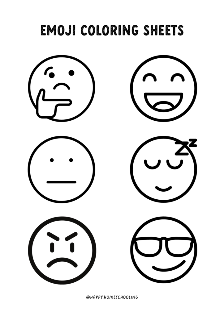 Learning About Emotions with Printable Emoji Coloring Sheets – Happy ...